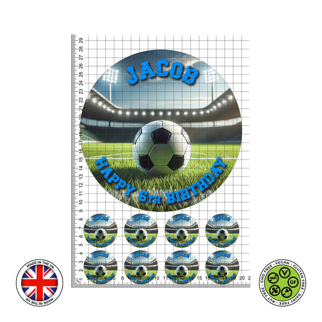 30 Pack Wafer Icing Toppers Football Soccer Ball Cupcake Toppers - 30 ...
