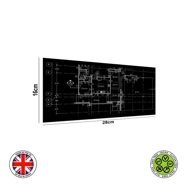 Architectural Drawing White on Black edible cake topper decoration ...