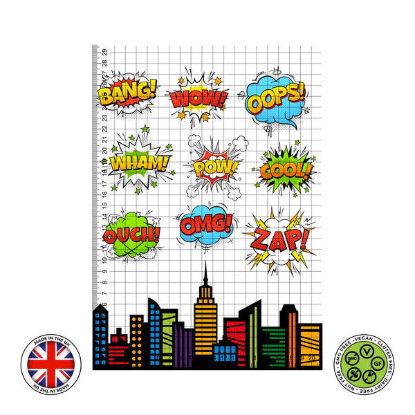 Comic Speech Bubbles Cartoon Cloud Superhero City Skyline bundle edibl ...