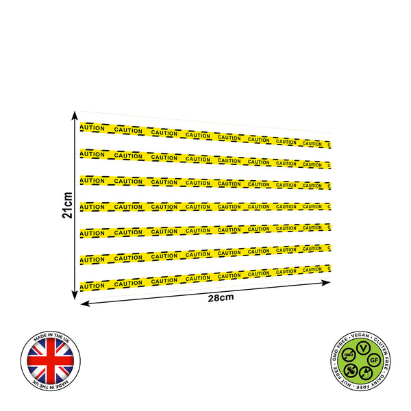 CAUTION Hazard Tape seamless pattern edible cake topper decoration ...