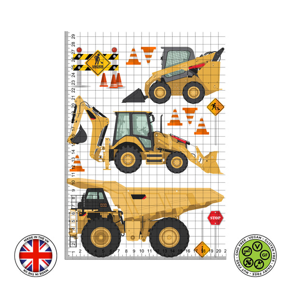 Realistic Skid loader Dump truck TLB set edible cake topper decoration ...